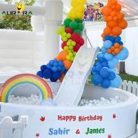 China Popular All White Soft Play Playground Equipment With Fence And Round Ball Pit for sale