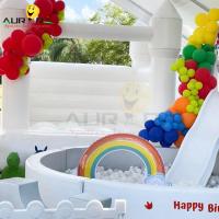 China Popular All White Soft Play Playground Equipment With Fence And Round Ball Pit for sale