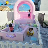 China Pink Toddler Inflatable Soft Play Equipment Rainbow Kids Bouncer Set With Slide for sale