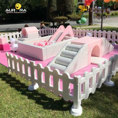 China White Pink Soft Play Equipment Factory Price High Quality Kids Indoor Mall for sale