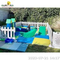 China Waterproof Kids Soft Play Equipment Customized Family Center Commercial Fenced Blue for sale