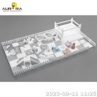 China White And Gray Soft Play Equipment For Kids Mobile Play Area Party Rental for sale