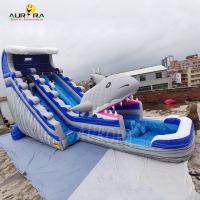 China OEM Inflatable Water Slide 0.55Mm PVC Children Water Park Slide With Pool for sale