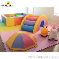 China PU Leather Kids Soft Play Equipment Block Foam Indoor Play Ground Ball Pit Pool Blue for sale