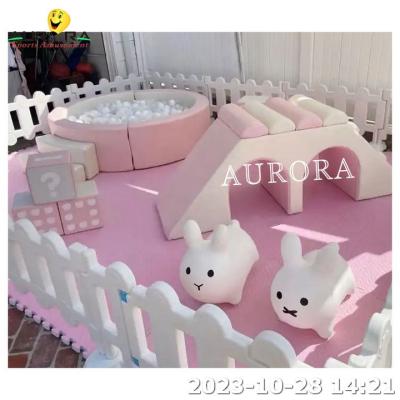 China Indoor Playground Rental Pink Kids Soft Play Equipment Merry Go Round Package for sale