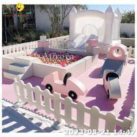 China Soft Play Ground Kids Indoor Playground White Bounce House With Slide Bubble Tent for sale