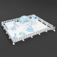 China White And Gray Indoor Softplay Playground Equipment Kids Party Rental Area for sale
