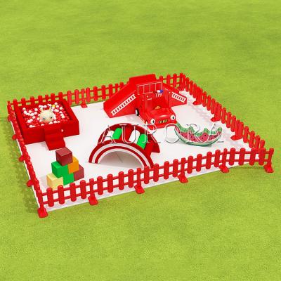 China Customized Safety Set For Children Indoor Playground Soft Play Equipment Red for sale