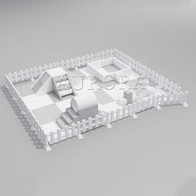 China White And Gray Indoor Softplay Playground Equipment Kids Party Rental Play Area for sale