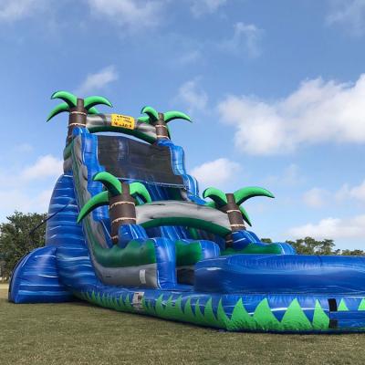 China 18ft Tropical Fiesta Breeze Water Slides Commercial Grade Inflatable Water for sale
