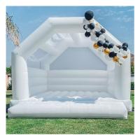 China White Bouncy Castle Inflatable Bounce House With Large Ball Pool Pit Small Slide for sale
