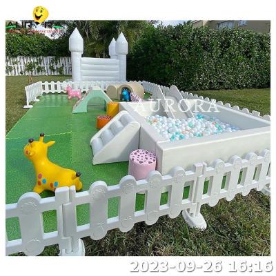 China Green Soft Play Equipment Kids Party Ball Pit Inflatable Bounce House Outdoor for sale