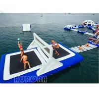 China Comercial Super Large Floating Inflatable Trampoline Volleyball Court Blue for sale