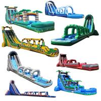 China Commercial Inflatable Water Slide Red Pvc Water Slide With Air Blower For Kids Adults for sale