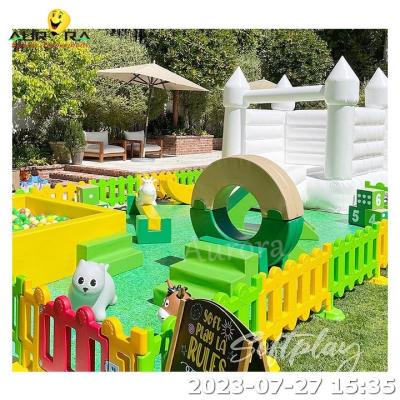 China Jumping Castle Inflatable Bounce House Ball Pit With Soft Play Equipment Green for sale