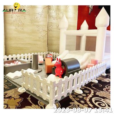China Kids Outdoor Playground Equipment Soft Play Equipment With White Bouncer for sale