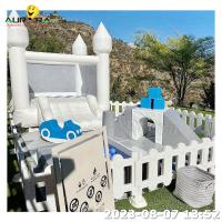 China Kids Outdoor Playground Equipment Soft Play Equipment With White Bouncer for sale