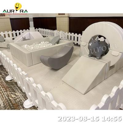 China Soft Play Outdoor Equipment Set Playground Area Kids Indoor Grey White for sale