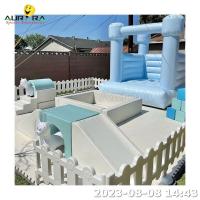 China Beige White Kids Soft Play Playground Indoor With Inflatable Bounce House for sale