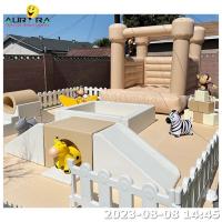 China Beige White Kids Soft Play Playground Indoor With Inflatable Bounce House for sale