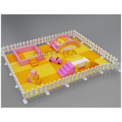 China Orange Soft Play Equipment With Ball Pit And Slide Rose Red Soft Playground Indoor for sale