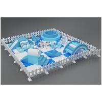 China Customized Soft Play Equipment Set White And Blue Foam Soft Play With Ball Pit for sale