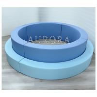 China Customized Soft Play Equipment Set White And Blue Foam Soft Play With Ball Pit for sale