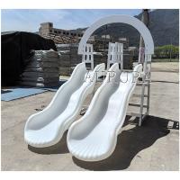 China Outdoor Double Slide With Arch White Soft Play Equipment Plastic Slide Kids Play Slide for sale