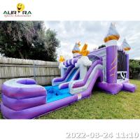 China Inflatable Bounce House Blue PVC Bouncy Castle Kids Jumping With Blower for sale