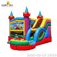 China Inflatable Blue Bounce House Ice And Snow Romance Bouncy Castle Cartoon Theme for sale