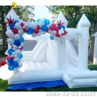 China Inflatable Bounce House White Jumping Bouncy Castle Wedding Bouncer Indoor for sale