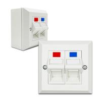 China Kico Cat6 RJ45 2 Port Type 86*86 Network Faceplate Wall Faceplate With Keystone Jacks for sale