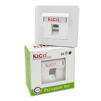 China Kico Cat6 RJ45 1 Port Type 86*86 Network Faceplate Wall Faceplate With Keystone Jacks for sale