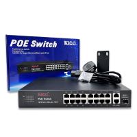 China OEM Ethernet RJ45 POE Switch 16 POE + 2 Uplink Compact Size For Large Video Surveillance And AP Link British Standard for sale