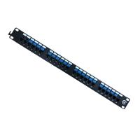 China Long Life Network Cabinet Accessories 24 Port Patch Panel With Cat5e Cable Rj45 for sale