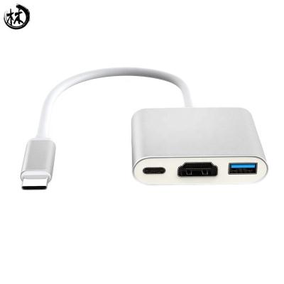 China Kico High Performance 3 in 1 Type-C USD 3.1 to HDTV 4K USD 3.0 Type C Female Port Cable Adapter Converter Hub Good Price for sale