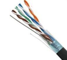 China Black CAT6 Network Cable 0.56mm-0.58mm Conductor For Telecommunication for sale
