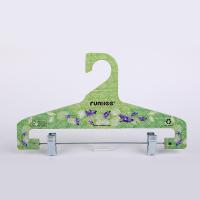 China Cardboard Baby Clothes Paper Hanger Custom Logo CMYK Printing With Metal Clip for sale