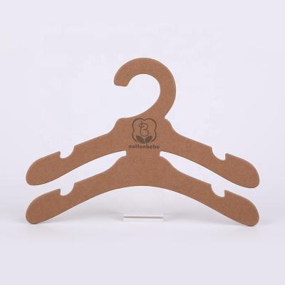 China Biodegradable Paper Baby Hangers Children Garment Cardboard Hanger Custom Design for sale