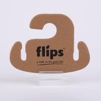 China Custom Logo Flip Flop Paper Hanger with Starch Based Adhesives 100mm x 200mm for sale
