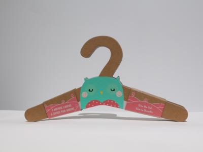 China FSC Certified Recycled Cardboard Pet Clothes Hanger With Silk Printed Logo Nature Color for sale