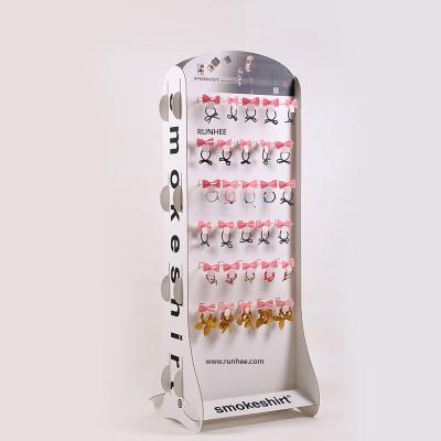 China Custom Printed Cardboard Retail Display Stand with Hooks | FSC POP Rack for sale