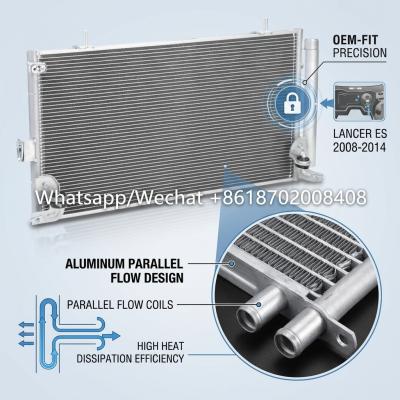 China Auto AC Condenser 635x413x16mm Parallel Flow Aluminum for Mitsubishi Lancer ES 2008-2014 for sale