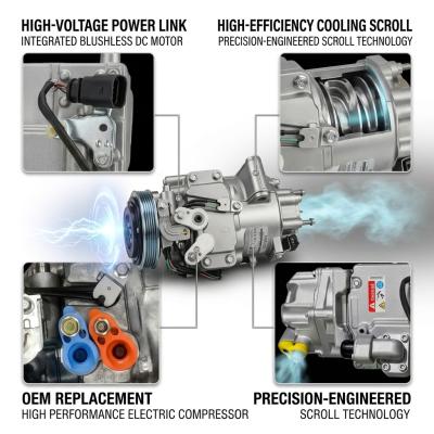 China Electric AC Compressor Scroll Type 600V IP67 Waterproof OEM Replacement For BMW i3 i8 X5 330e Hybrid for sale