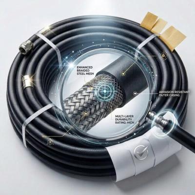 China High Pressure Discharge AC Hose Assembly 13mm ID 4000 PSI Burst Steel Fittings for sale