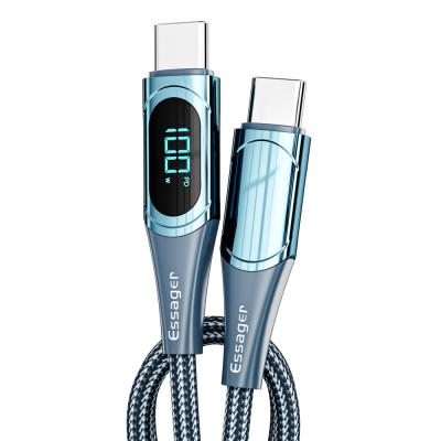 China ESSAGER Digital Display USB-C to USB-C Charging Cable 100W 5A with Real-Time Power Monitoring and Data Transfer for sale