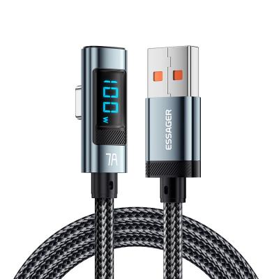 China ESSAGER ES-X47 100W 7A USB A to C Fast Charging Cable with Digital Display - 1m 2m Length Options for sale