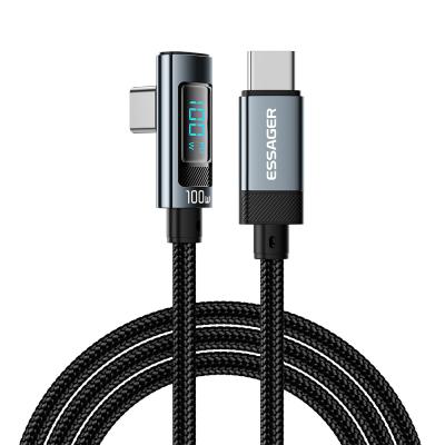 China ESSAGER ES-X47 Aluminum Alloy USB-C to USB-C Charging Cable 100W Power 480Mbps Data Transfer 1m 2m Length for sale