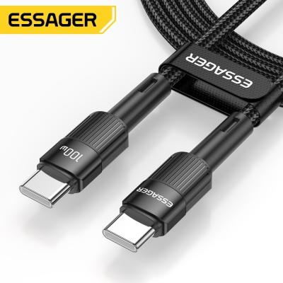 China ESSAGER USB C to C Fast Charging Cable 100W with Braided Design and USB 2.0 Data Transfer for sale