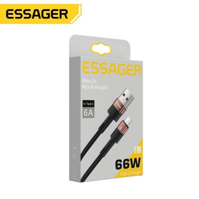 China ESSAGER 6A USB-C to USB-C Fast Charging Cable 100W Power Delivery with 0.5M 1M 2M 3M Length Options for sale